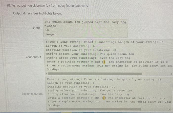 Solved 6: Position prompt correcta Output differs. See | Chegg.com