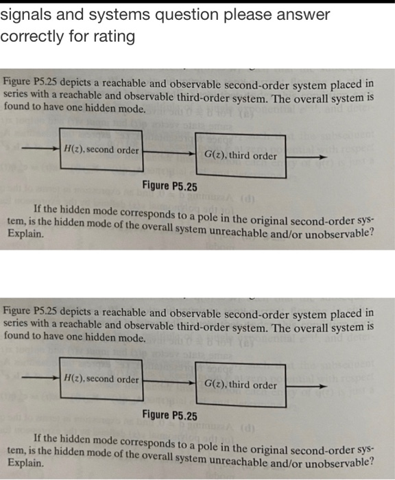 Solved signals and systems question please answer correctly | Chegg.com