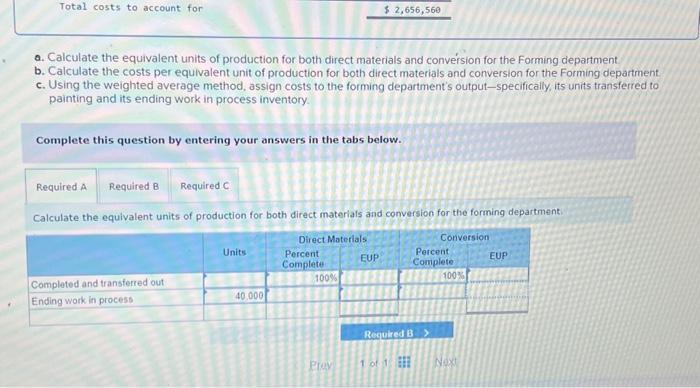 Solved a. Calculate the equivalent units of production | Chegg.com