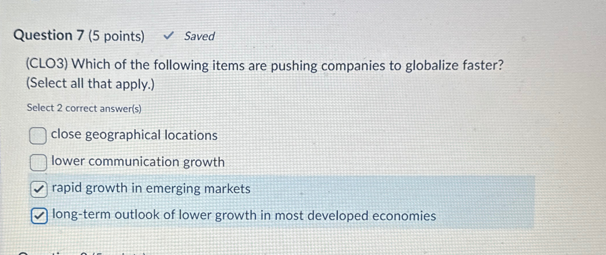 Solved Question 7 ( 5 ﻿points) ﻿Saved(CLO3) ﻿Which of the | Chegg.com