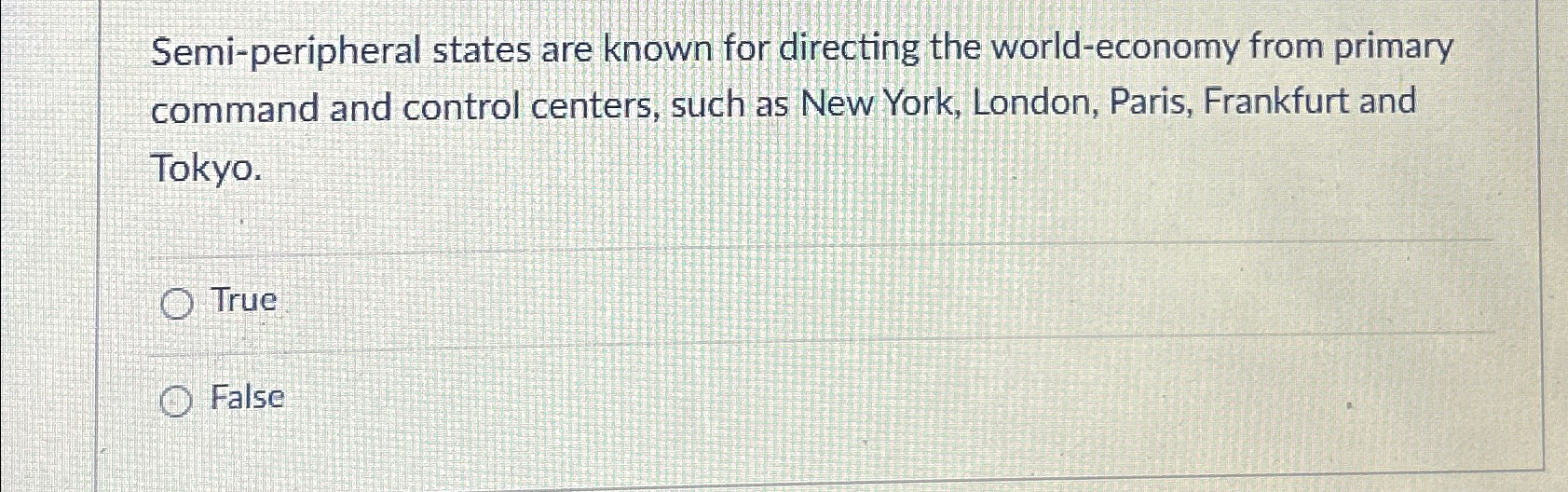 Solved Semi-peripheral states are known for directing the | Chegg.com