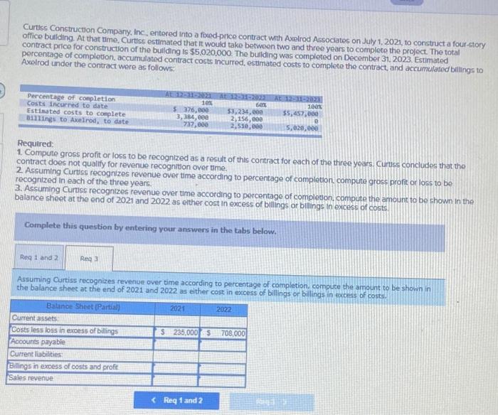Solved Percentage of completion Costs incurred to date | Chegg.com