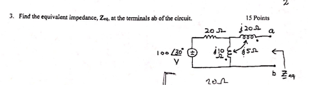 Find the equivalent impedance, Z4, ﻿at the terminals | Chegg.com