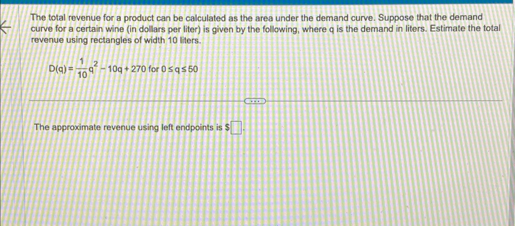 Solved The total revenue for a product can be calculated as | Chegg.com