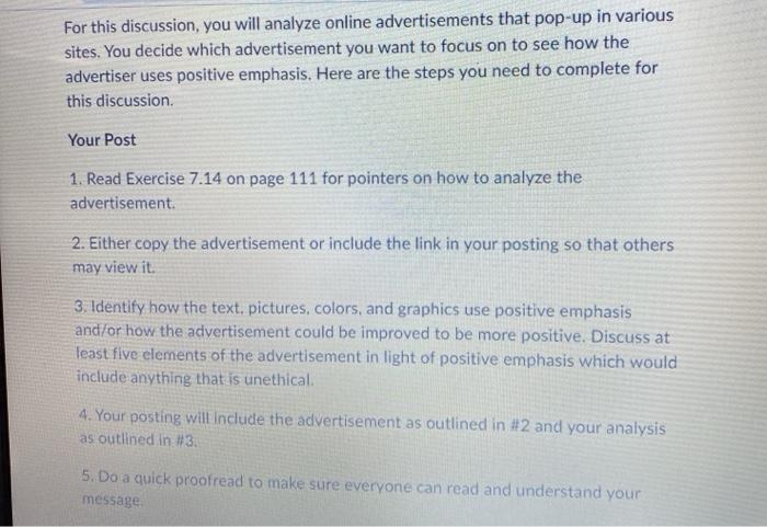Solved 7.14 Identifying Positive Emphasis in Ads and | Chegg.com