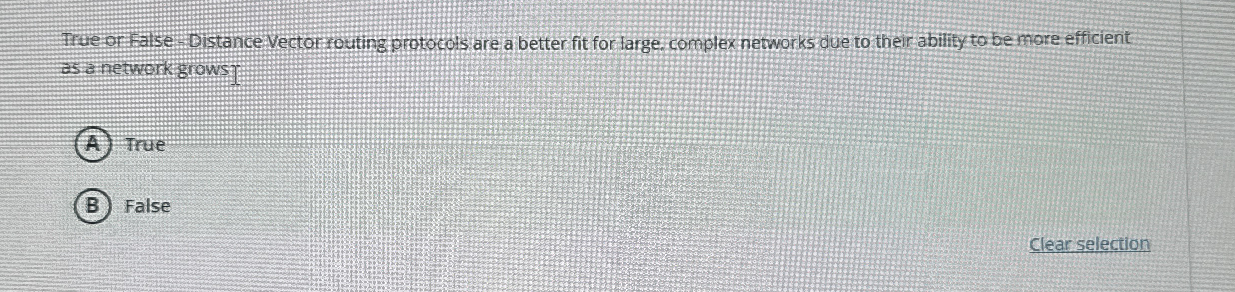 Solved True or False-Distance vector routing protocols are a | Chegg.com
