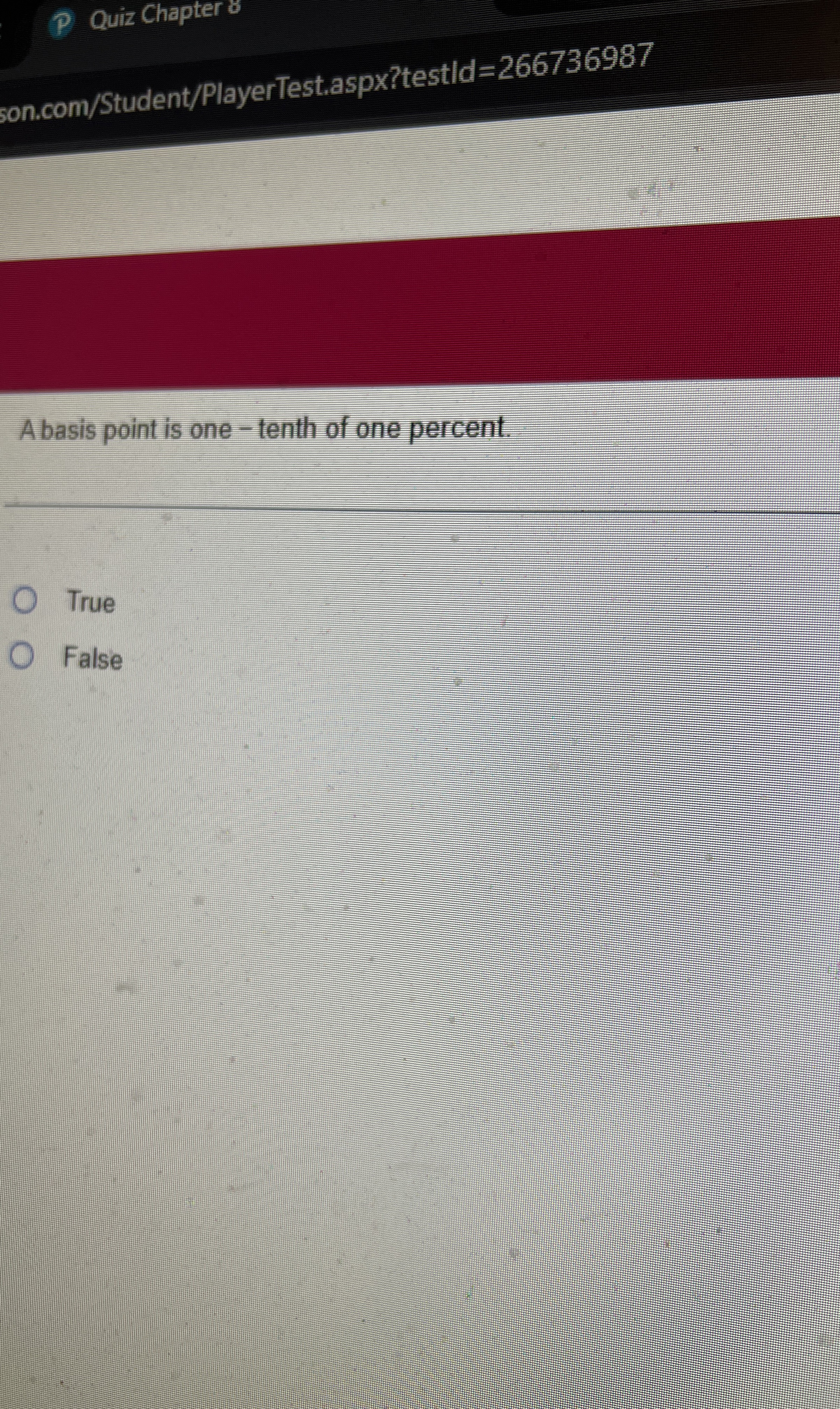 Solved A basis point is 1/10 ﻿of one percent true or false | Chegg.com