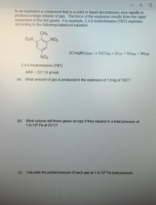 Solved + In an explosion a compound that is a solid or | Chegg.com