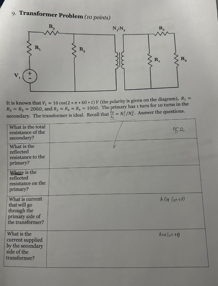 Solved Transformer Problem (10 ﻿points)It is known that | Chegg.com