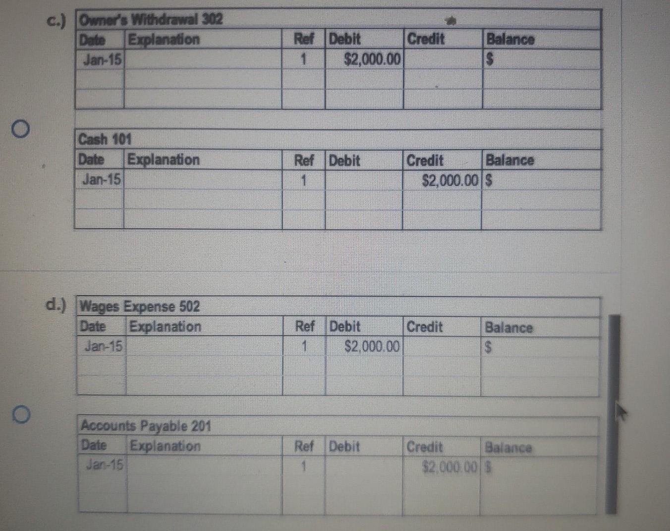 Solved O On January 15 The Owner Of A Sole Proprietorship Chegg
