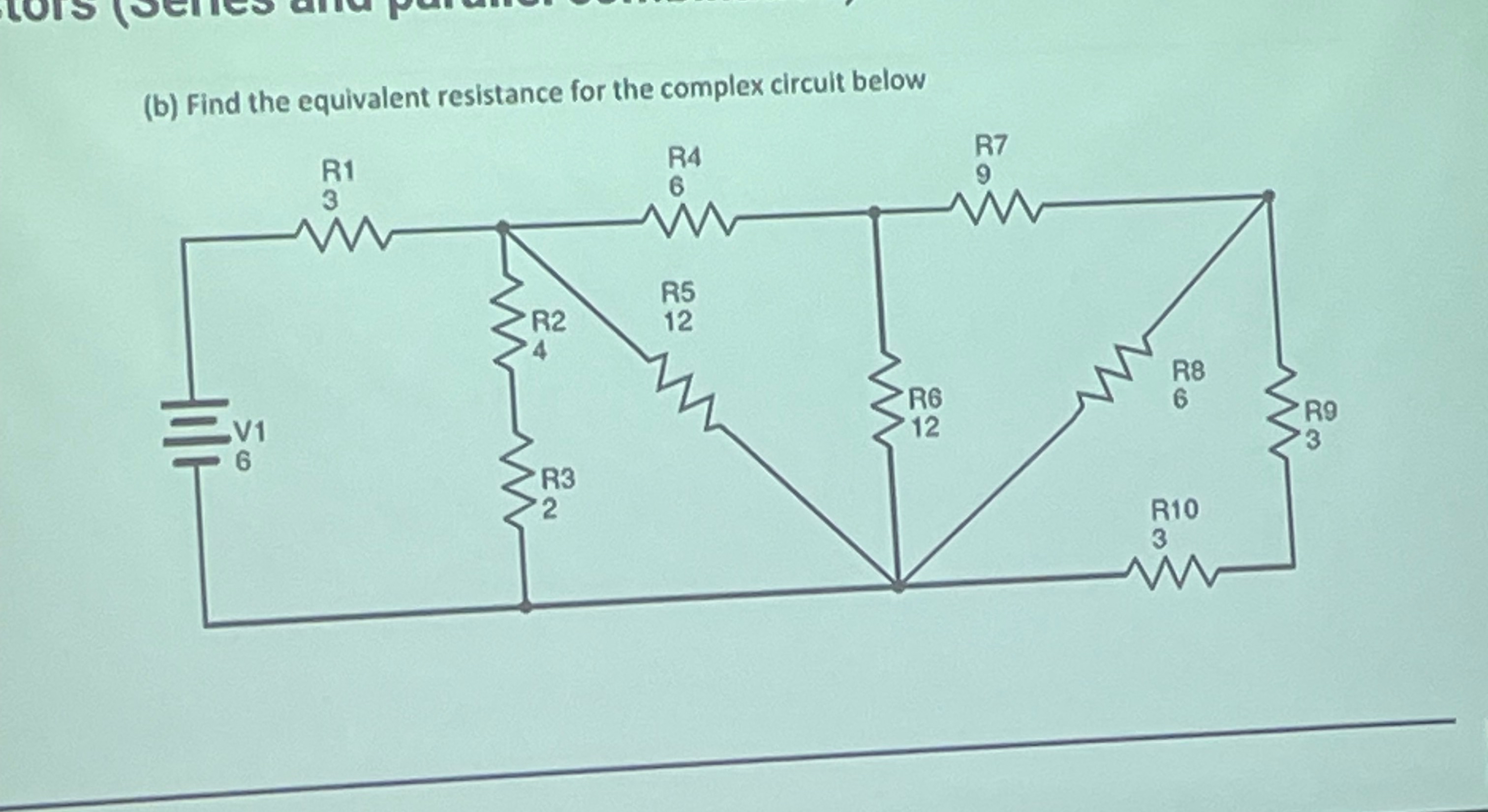 Solved (h) ﻿Find the equivalent resistance for the complex | Chegg.com