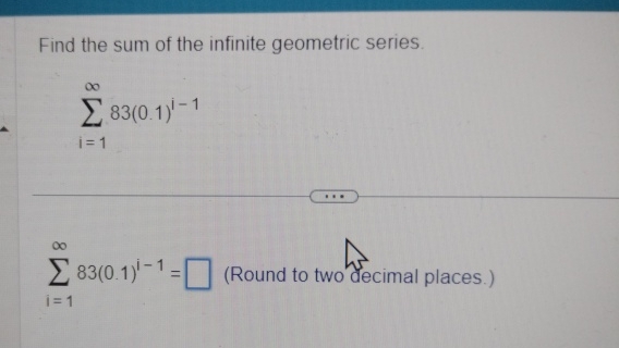 Solved Find the sum of the infinite geometric | Chegg.com