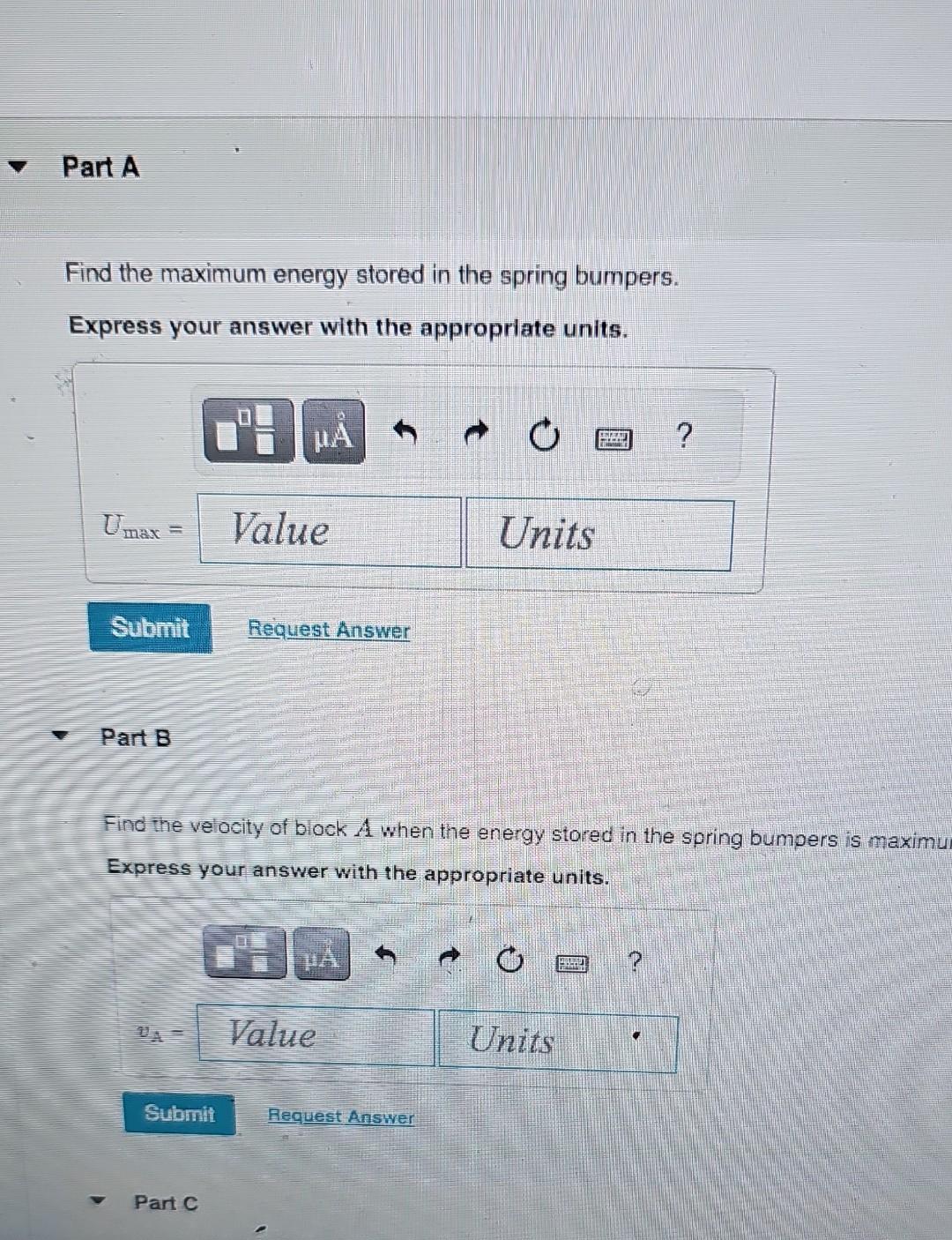 Solved Linear Momentum Exercise 8.47 Blocks A (mass 2.50 kg) | Chegg.com