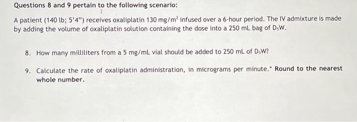 Solved Questions 8 and 9 pertain to the following scenario: | Chegg.com
