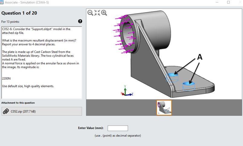 C052-6: Consider the"support.sldprt" model in the | Chegg.com