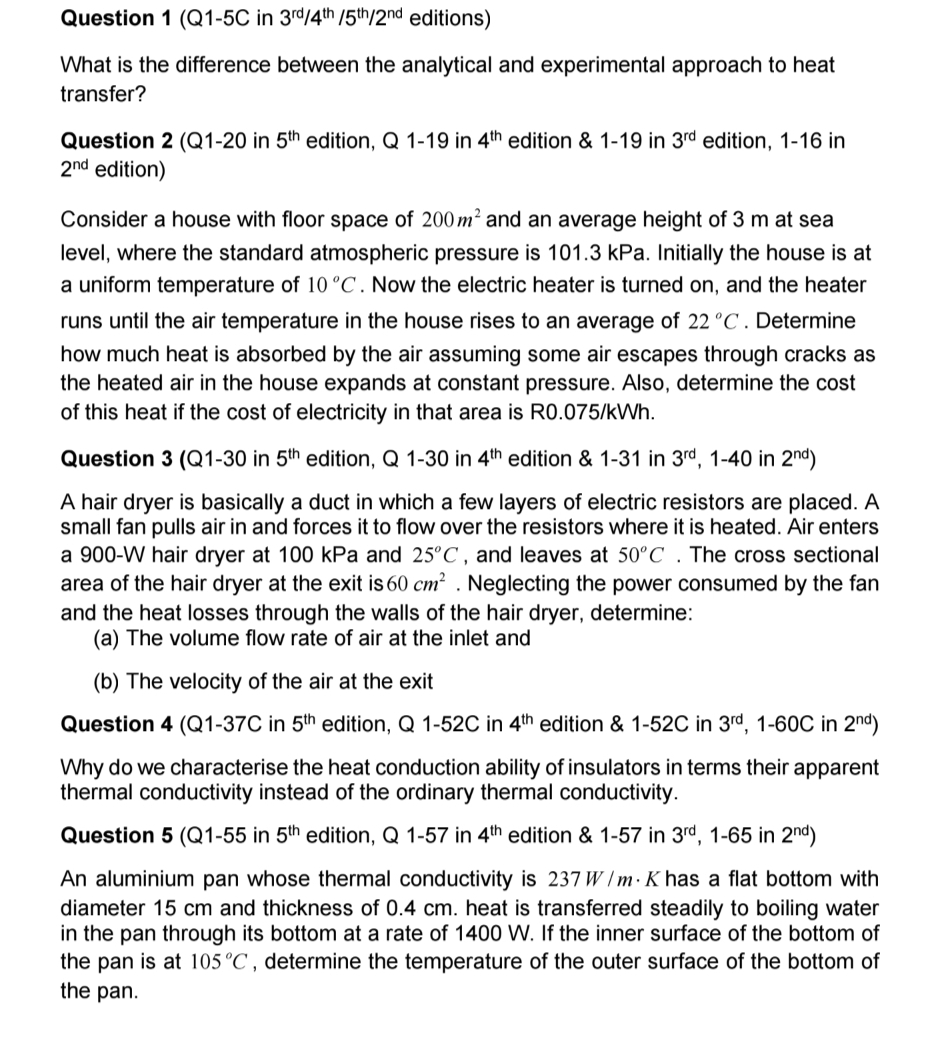 Solved Question 1 (Q1-5C in 3rd 4th ??5th 2nd | Chegg.com