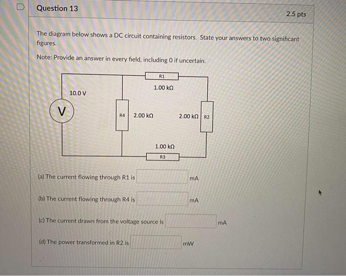 Solved The diagram below shows a DC circuit containing | Chegg.com