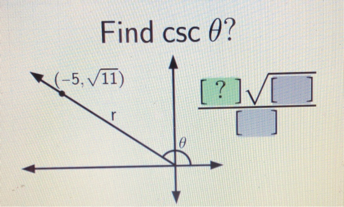 Solved Find csc 0? (-5, V11) | Chegg.com