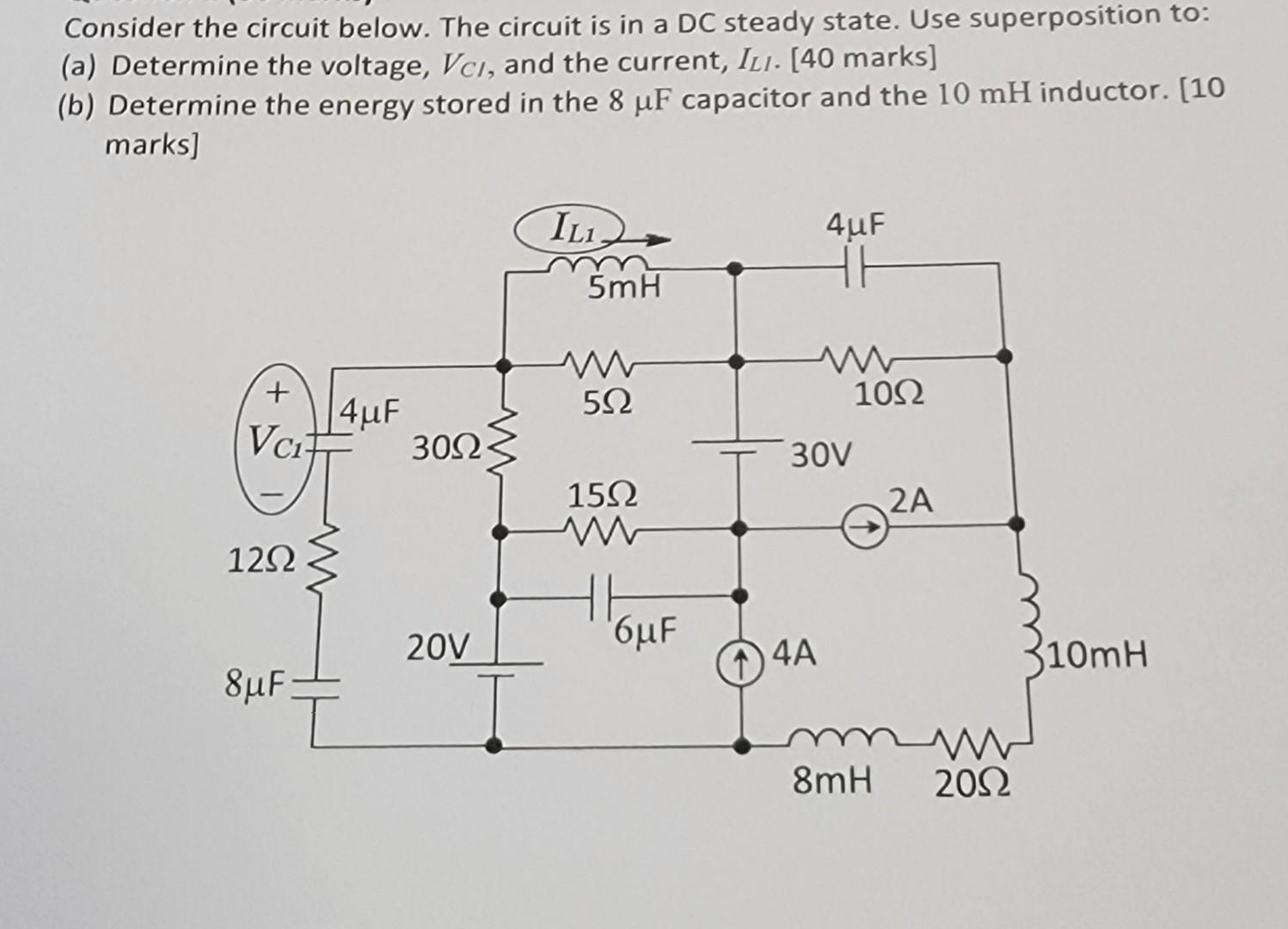 Solved Consider the circuit below. The circuit is in a DC | Chegg.com