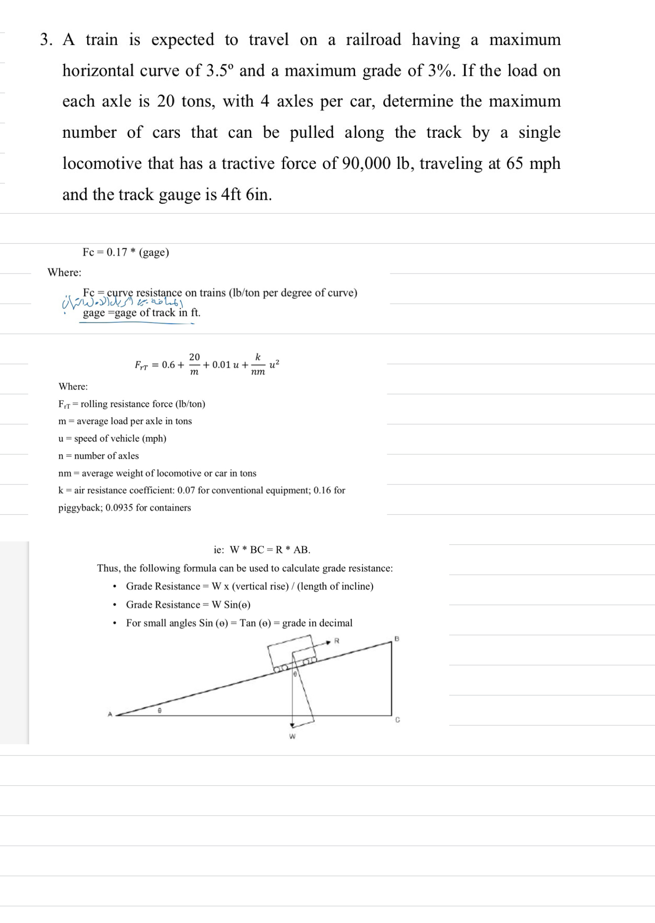 Solved A train is expected to travel on a railroad having a | Chegg.com