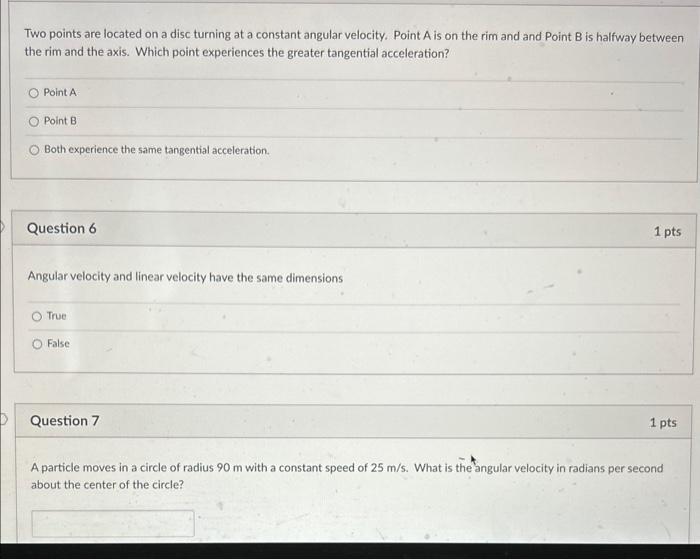 Solved Two points are located on a disc turning at a | Chegg.com