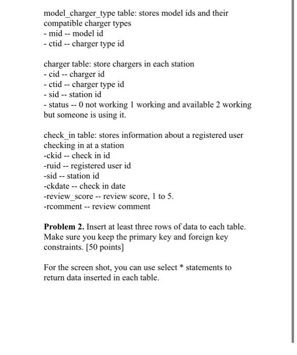 Solved Please submit SQL statements along with screenshots | Chegg.com