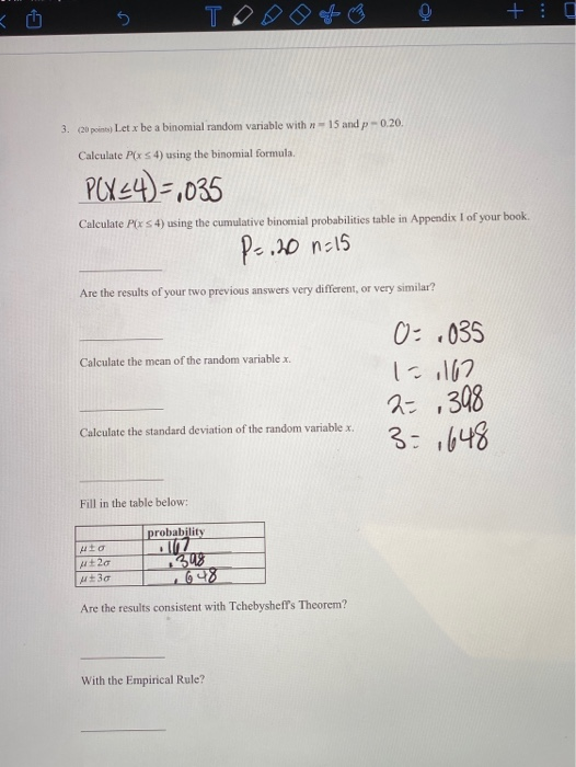 Solved TO + : 3. (20 points) Let x be a binomial random | Chegg.com