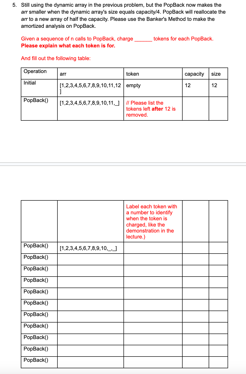 Still using the dynamic array in the previous | Chegg.com