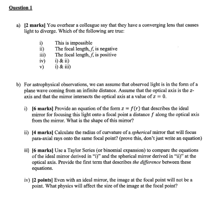 Solved Question 1a) [2 ﻿marks] ﻿You overhear a colleague say | Chegg.com