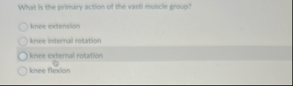 What is the primary action of the vasti muscle | Chegg.com
