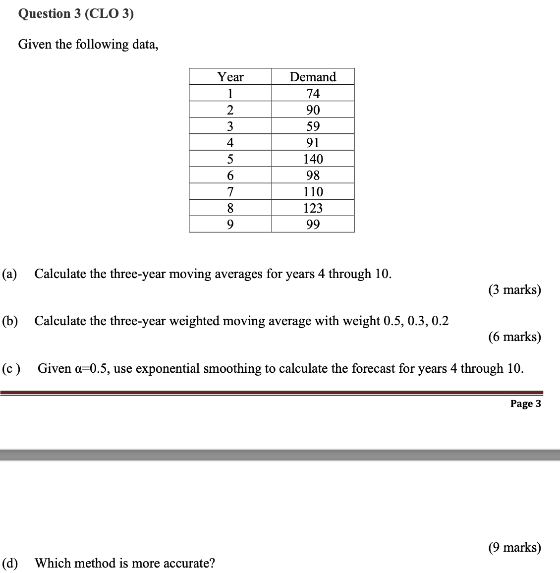 Solved Question 3 (CLO 3) ﻿Given the following data, (a) | Chegg.com