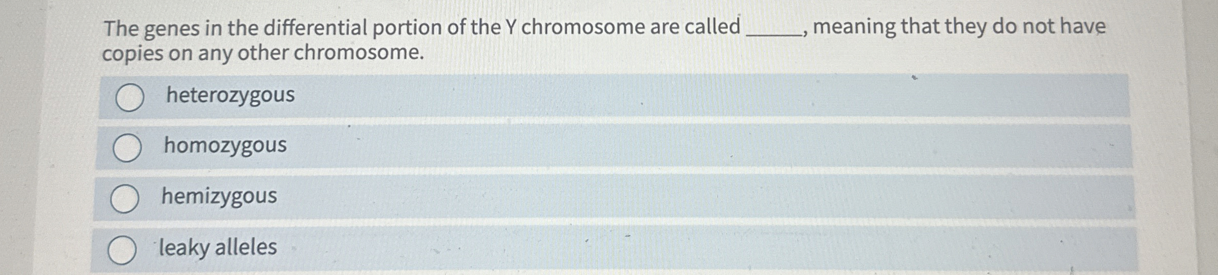 Solved The genes in the differential portion of the Y | Chegg.com