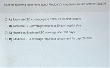 Solved All of the following statements about Medicare's | Chegg.com