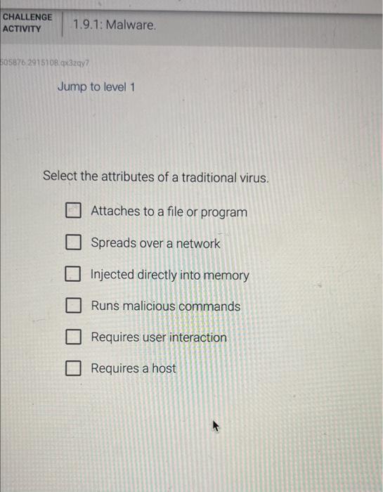 Solved CHALLENGE ACTIVITY 1.9.1: Malware. | Chegg.com Solved CHALLENGE ACTIVITY 1.9.1: Malware. | Chegg.com