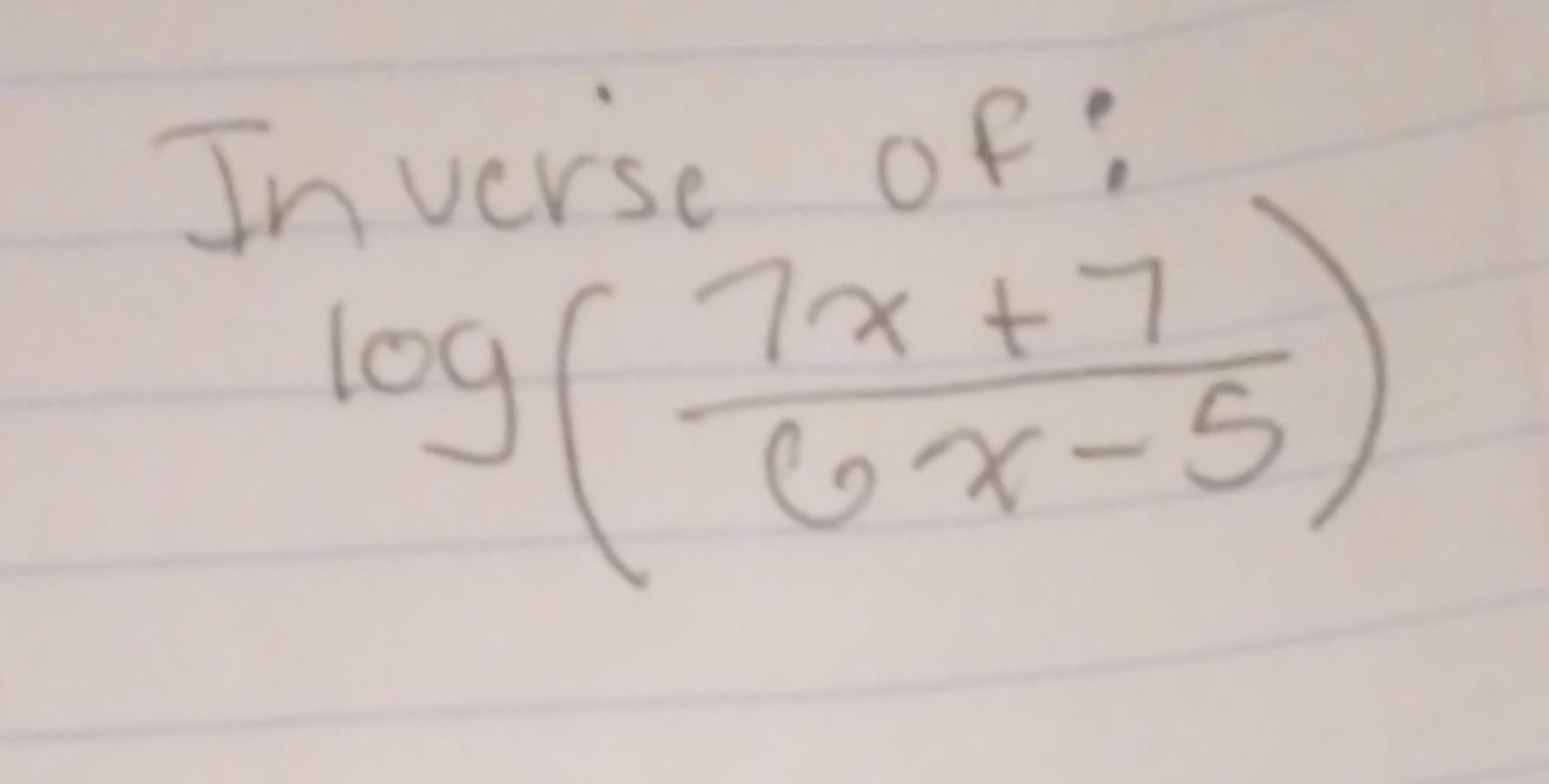 Solved log(6x−57x+7) | Chegg.com
