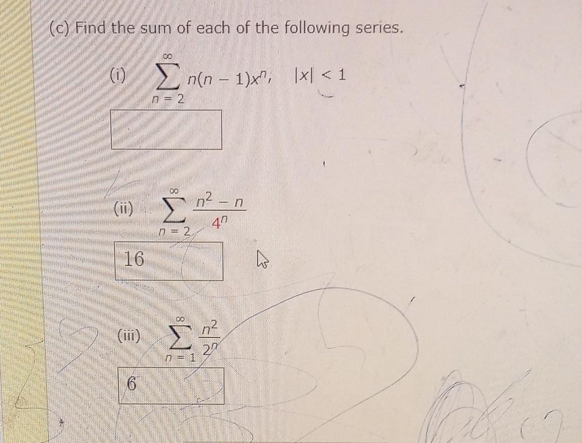 Solved A Starting With The Geometric Series ∑n 0∞xn Find
