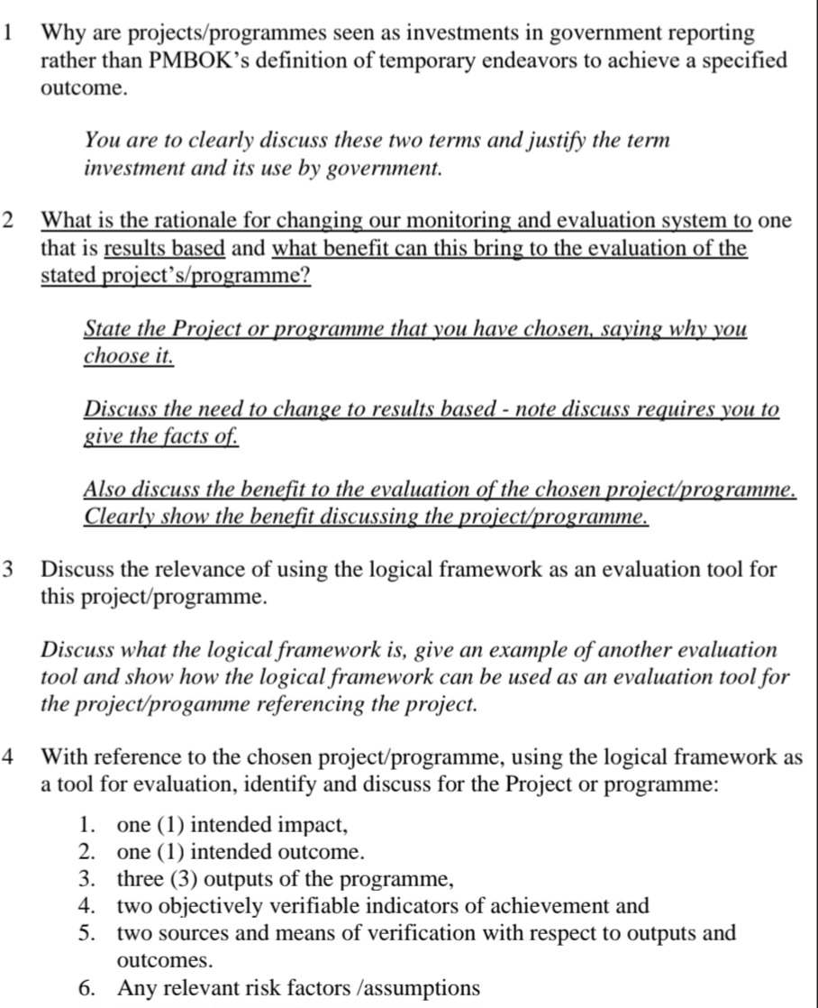 Solved 1 ﻿Why are projects/programmes seen as investments in | Chegg.com