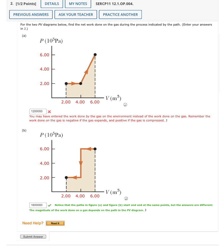 Solved For the two PV diagrams below, find the net work done | Chegg.com