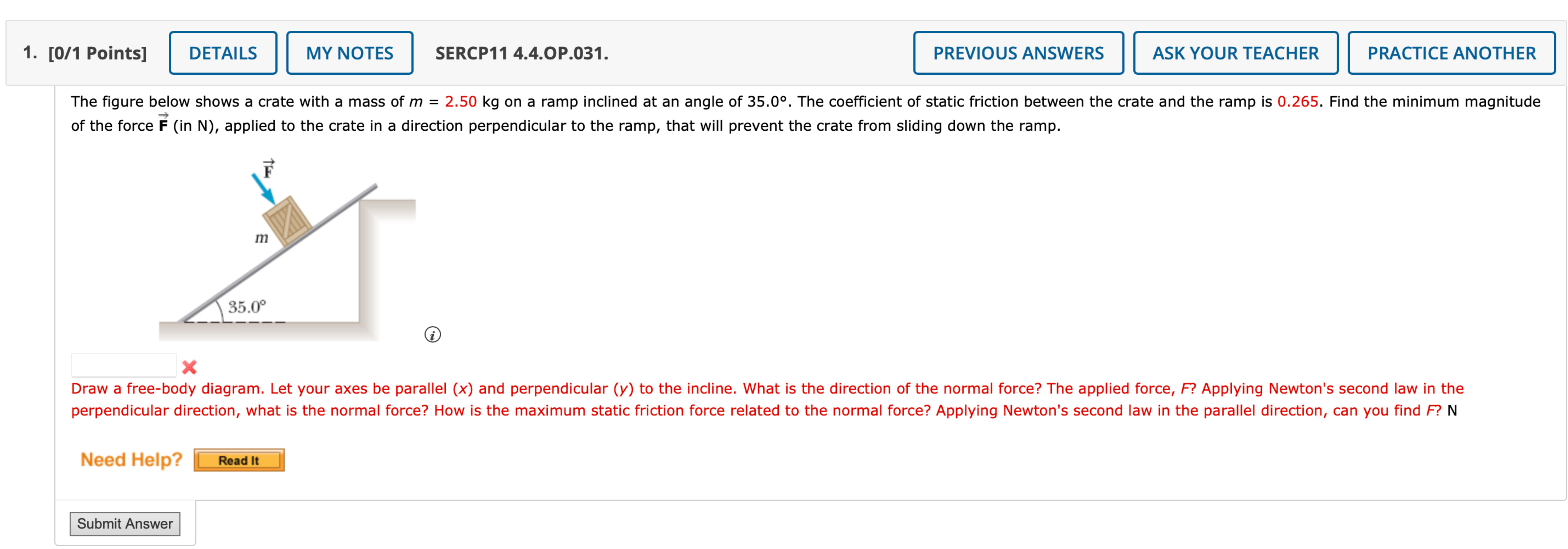 Solved [0/1 ﻿Points]SERCP11 4.4.OP.031.The figure below | Chegg.com