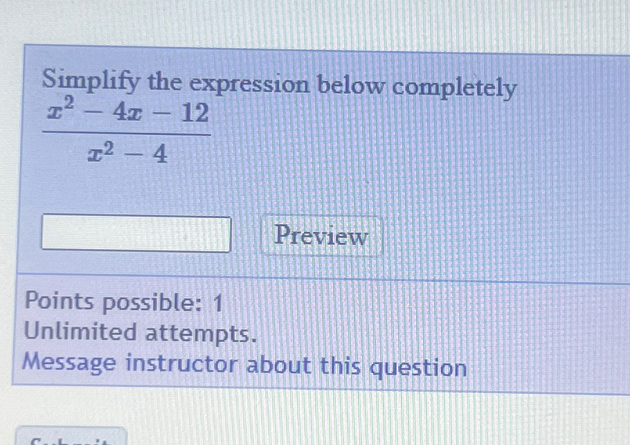 Solved Simplify the expression below | Chegg.com