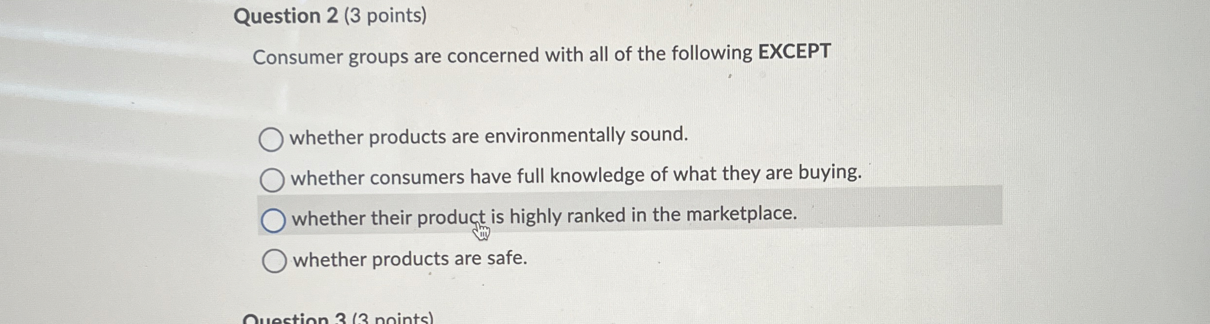 Solved Question 2 (3 ﻿points)Consumer groups are concerned | Chegg.com