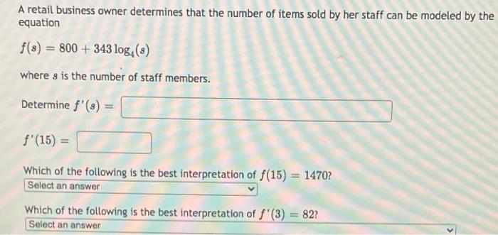Solved A retail business owner determines that the number of | Chegg.com