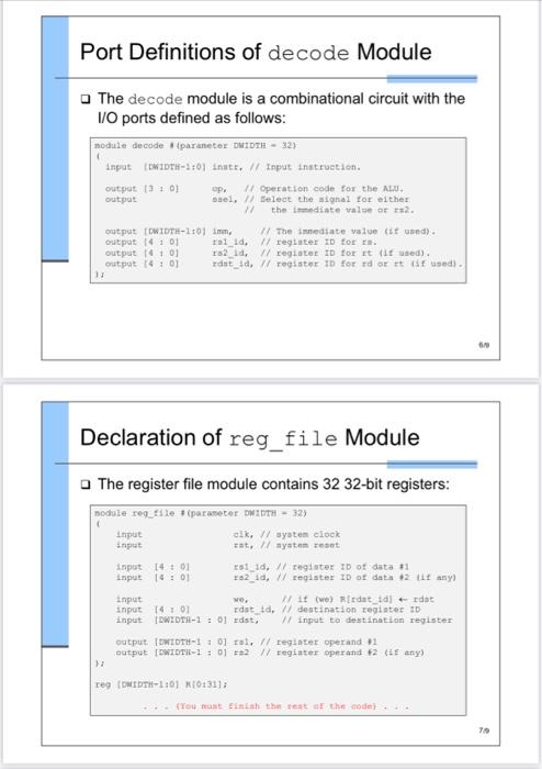 Solved Hw 2 Instruction Decoder A Goal Design A Mips 