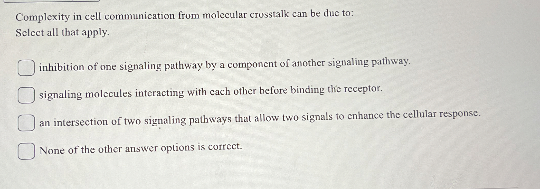 Solved Complexity in cell communication from molecular | Chegg.com