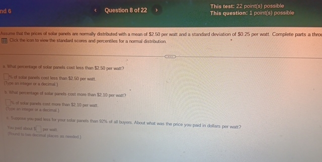 Solved Question 8 of 22This test: 22 point(s) | Chegg.com Solved Question 8 of 22This test: 22 point(s) | Chegg.com
