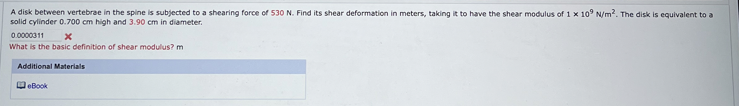 Solved A disk between vertebrae in the spine is subjected to | Chegg.com