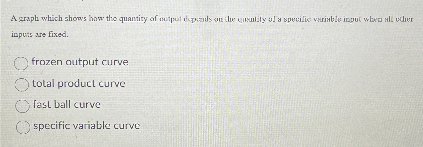 Solved A graph which shows how the quantity of output | Chegg.com