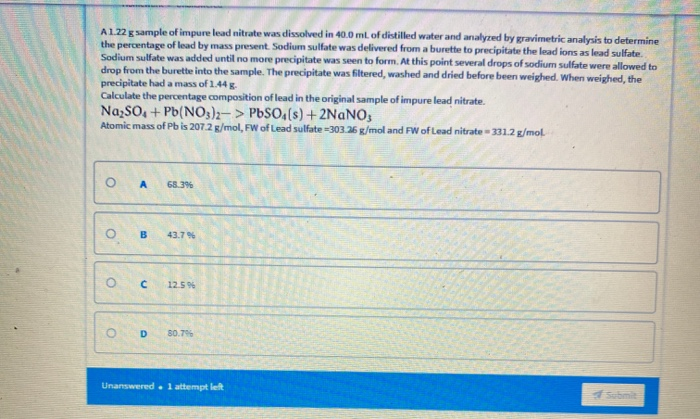 Solved 25 Homework Unanswered In the analysis of 0.8503 g of | Chegg.com