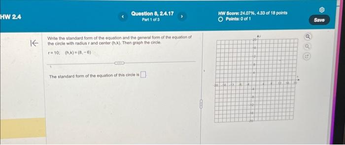 Solved Find the center and radius of the circie. Write the | Chegg.com