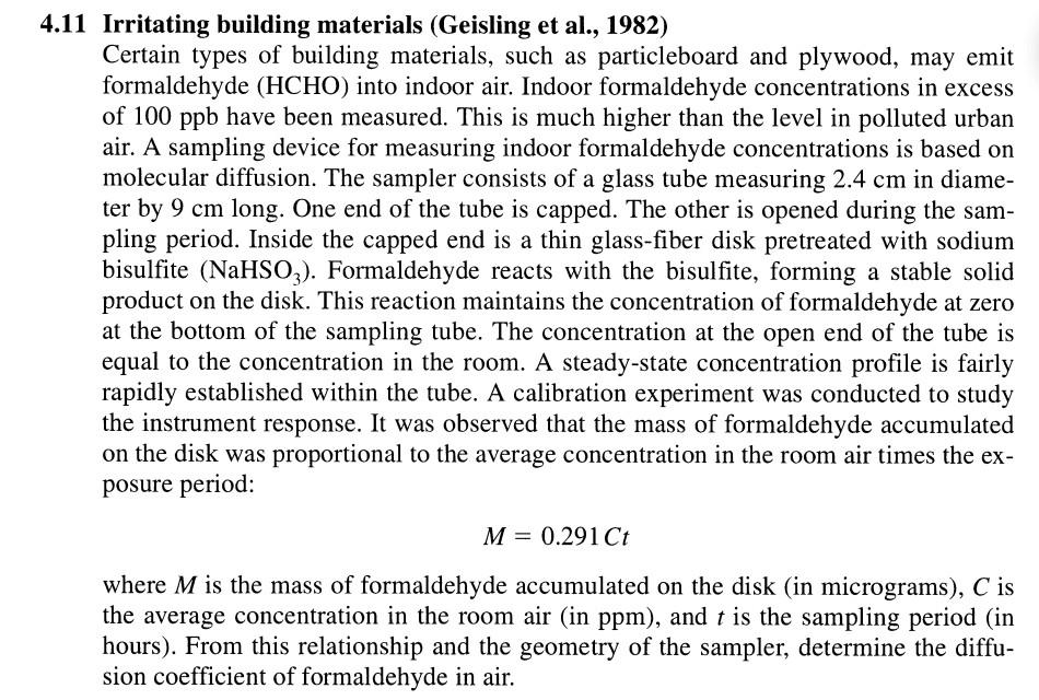 Solved .11 Irritating building materials (Geisling et al., | Chegg.com